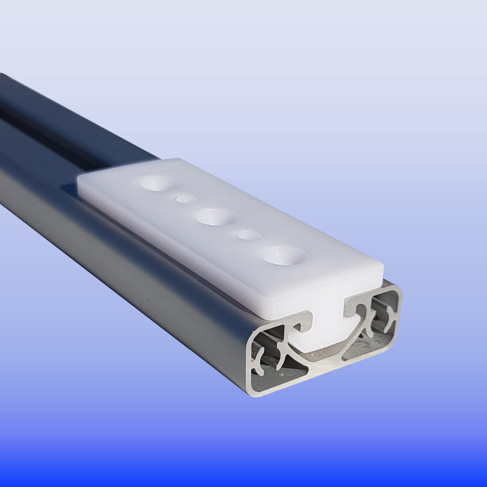 Aluprofiltechnik - Profilgleiter Profil 40 Nut 8 mittig / flach ...